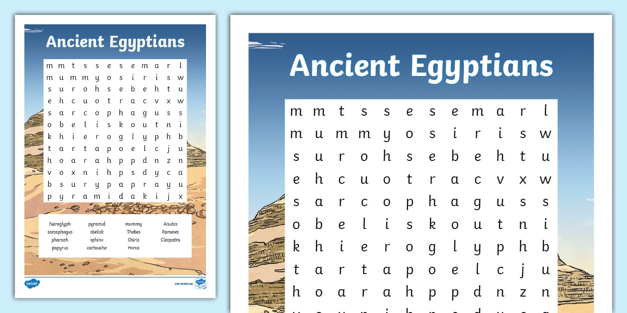 Ancient Egypt Word Search | Primary Resources (teacher made)