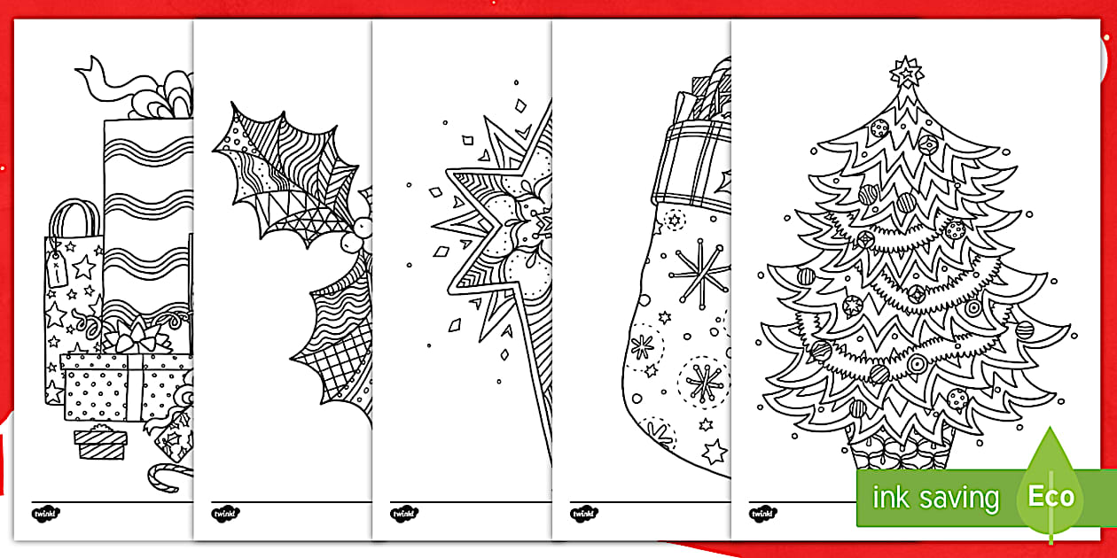 Christmas-Themed Mindfulness Colouring Pages English/French