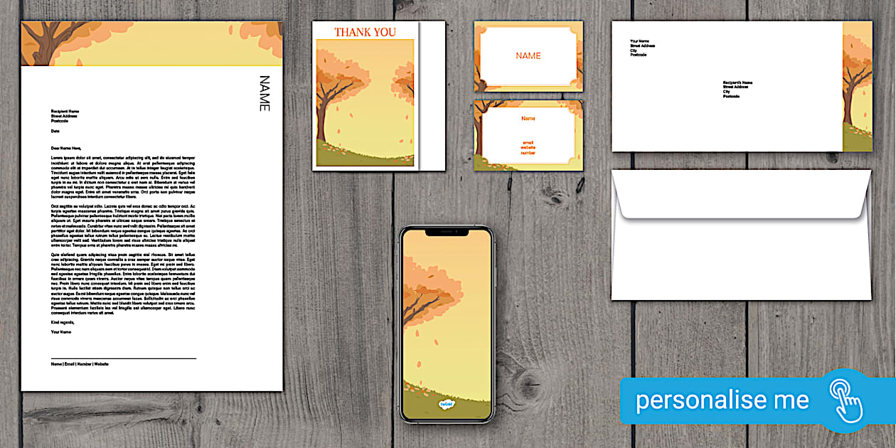 Autumn Landscape Stationery Set (teacher made) - Twinkl