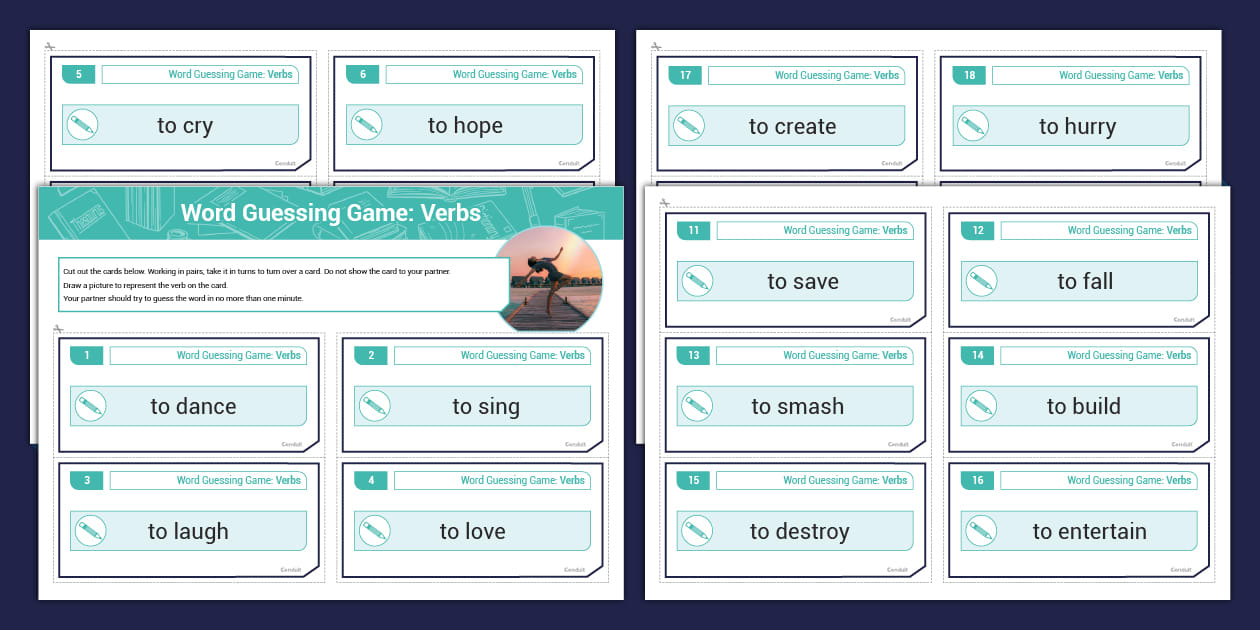 Word Guessing Game: Verbs
