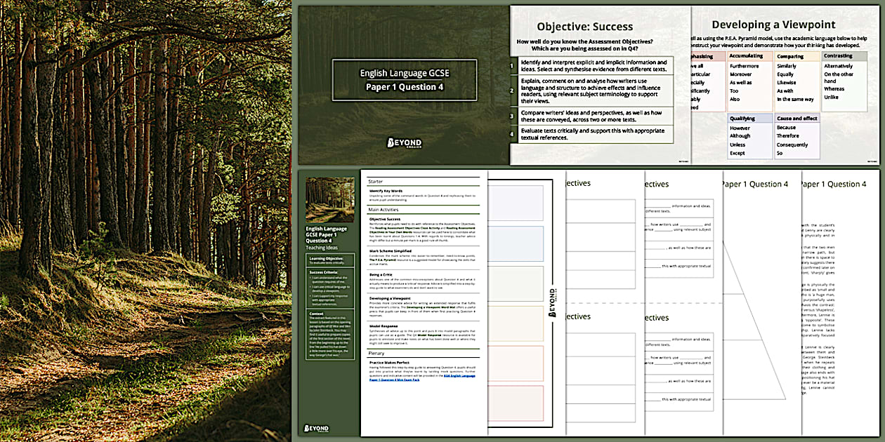 AQA English Language Paper 1 Question 4 Lesson Pack - Twinkl