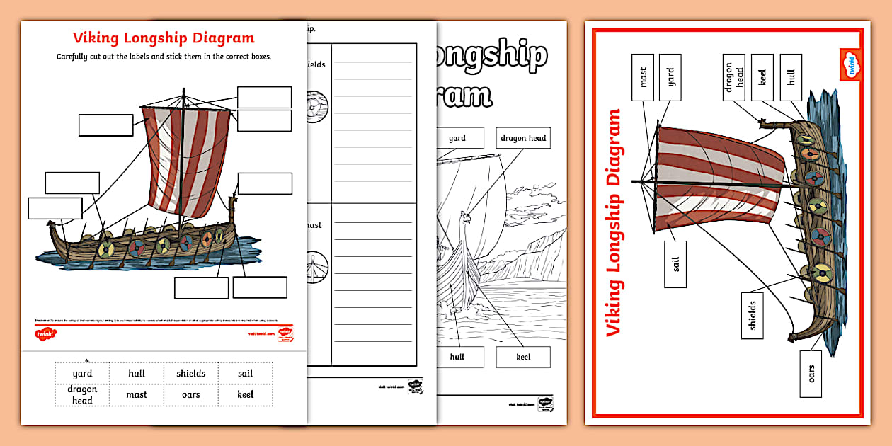 Viking Longship Diagram Activity Pack