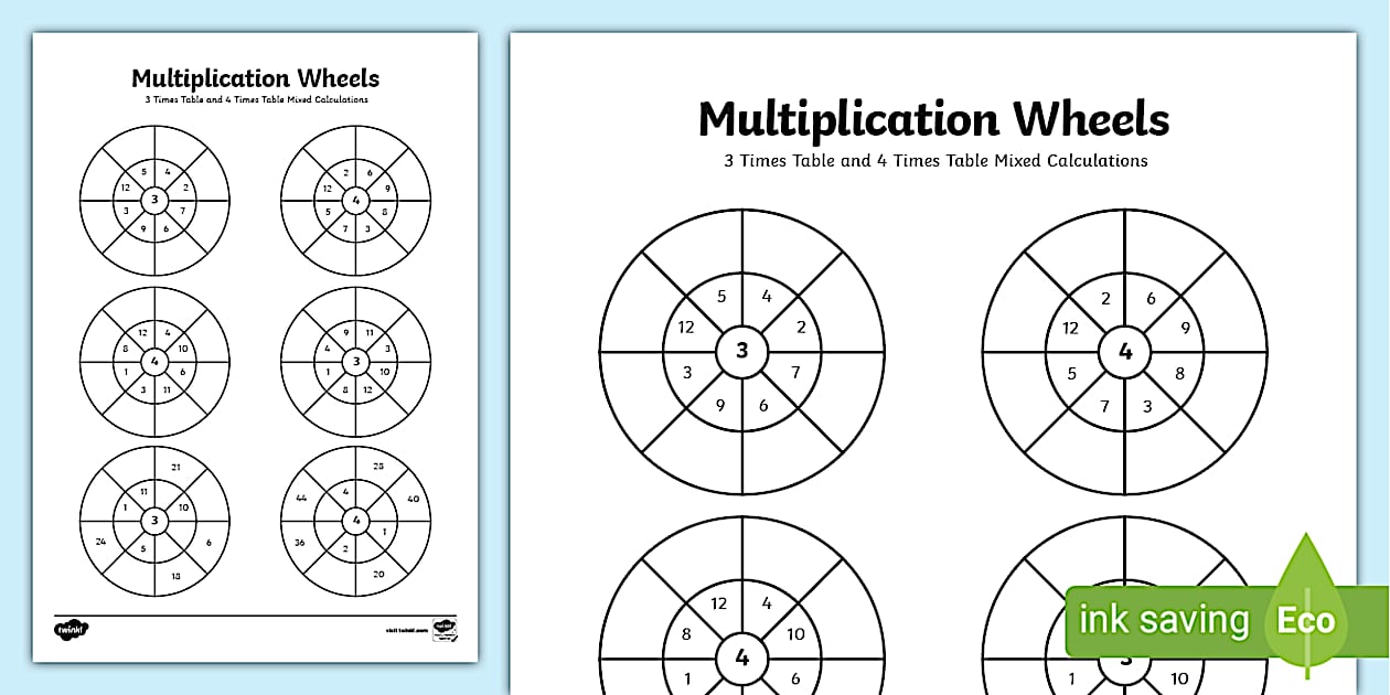 👉 3 and 4 Mixed Times Tables Activity Sheet - Twinkl