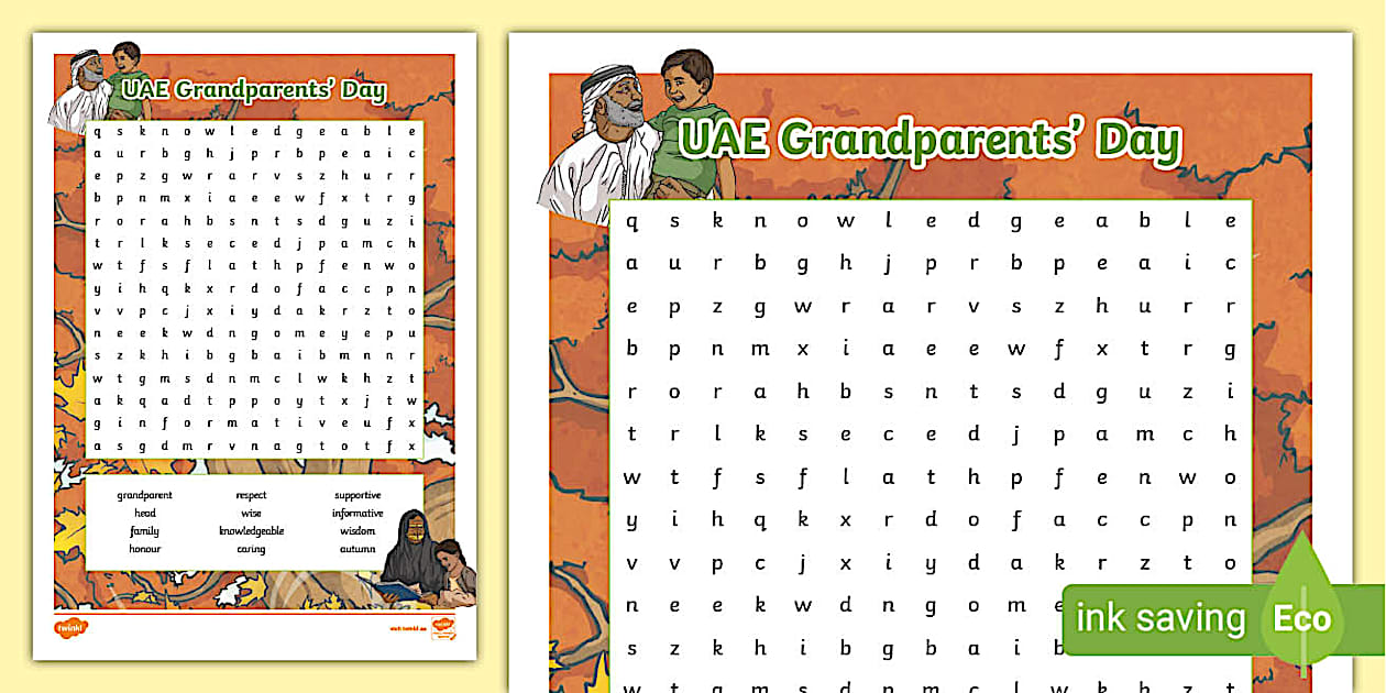 UAE Grandparents Day Word Search (Teacher-Made) - Twinkl