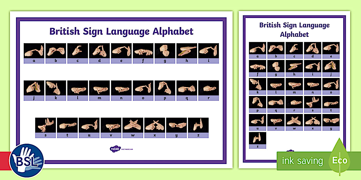 British Sign Language (BSL) Alphabet Word Grid - Twinkl