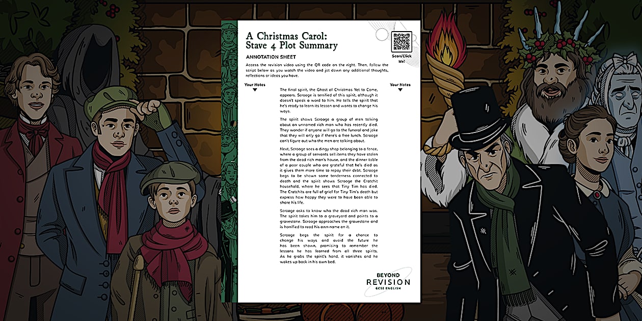 A Christmas Carol: Stave 4 Plot Summary Annotation Sheet