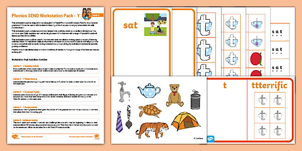 't' - Level 2 Phonics SEND Workstation Pack - Twinkl