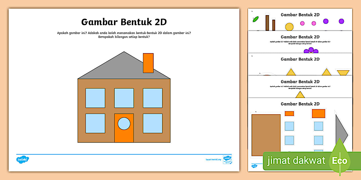 Menghasilkan Gambar Berasaskan Bentuk 2D Matematik Tahun 1