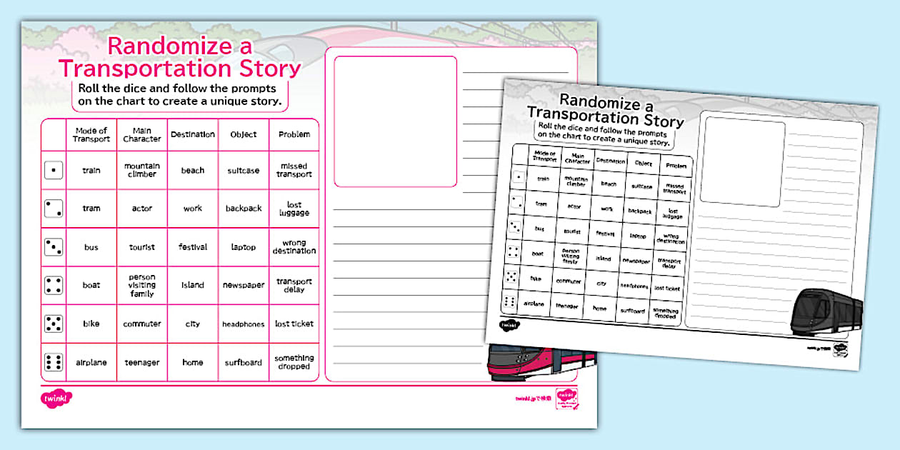 Randomize a Transportation Story Writing Template - Twinkl