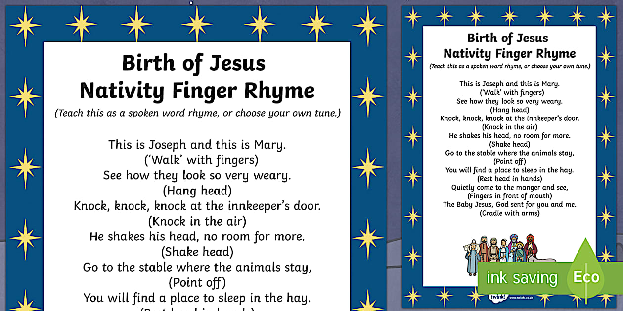 Birth of Jesus - Nativity Rhyme (teacher made) - Twinkl