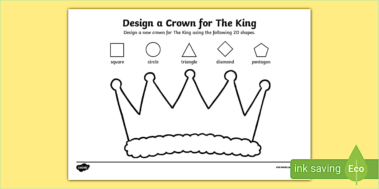 Design a Crown for The King Worksheet / Worksheet - Twinkl