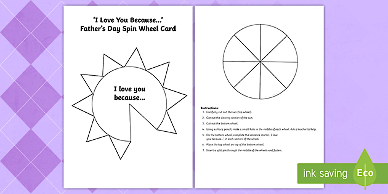 Father’s Day I Love You Because Writing Template - Twinkl