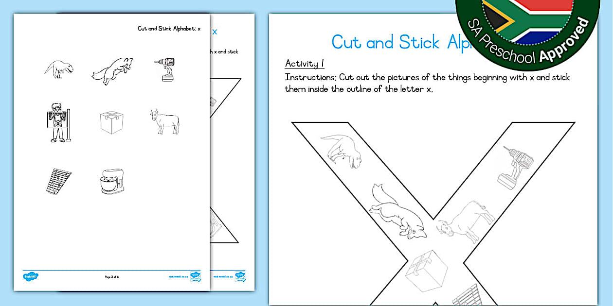 Alphabet Cut and Stick Activity Sheet -x