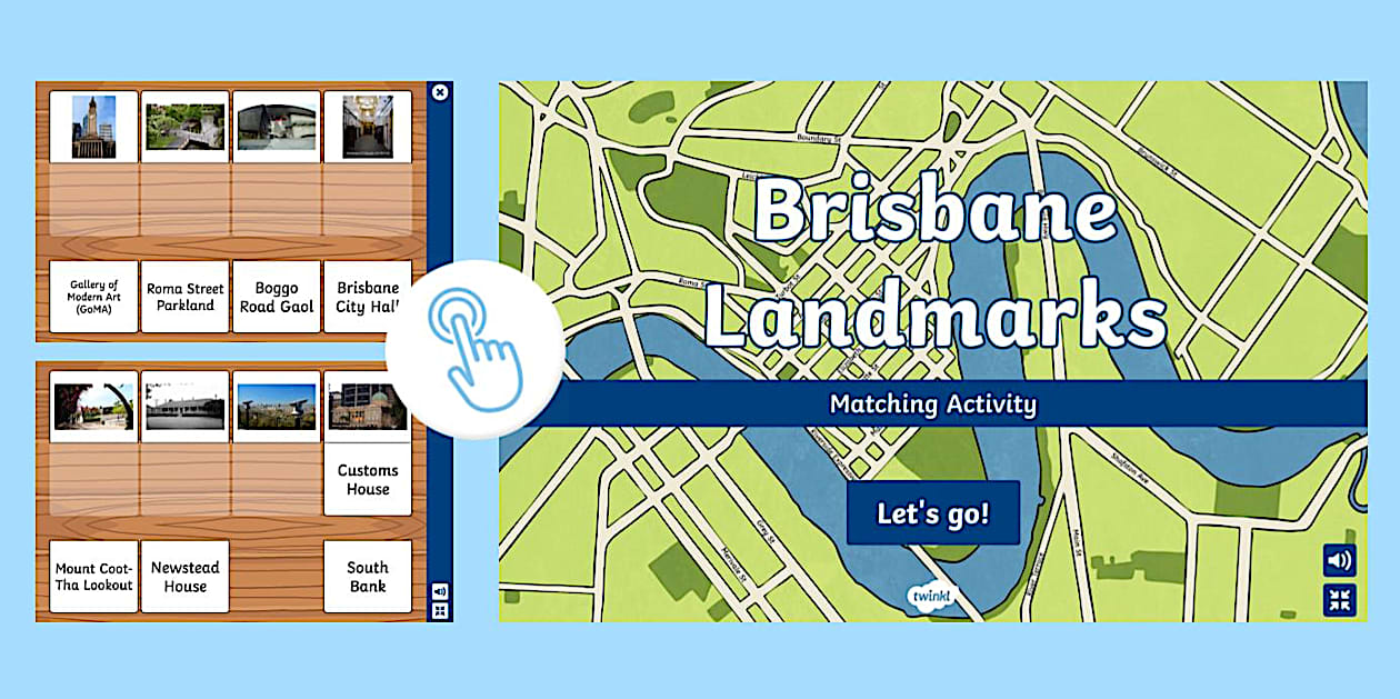 Brisbane Landmarks Interactive Pairing Activity - Twinkl