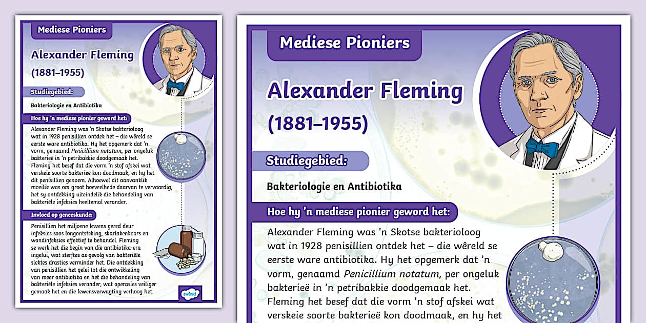 Mediese Pioniers – Alexander Fleming Plakkaat - Twinkl