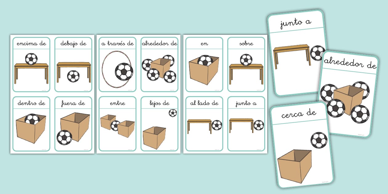 Tarjetas educativas: Preposiciones de lugar (teacher made)