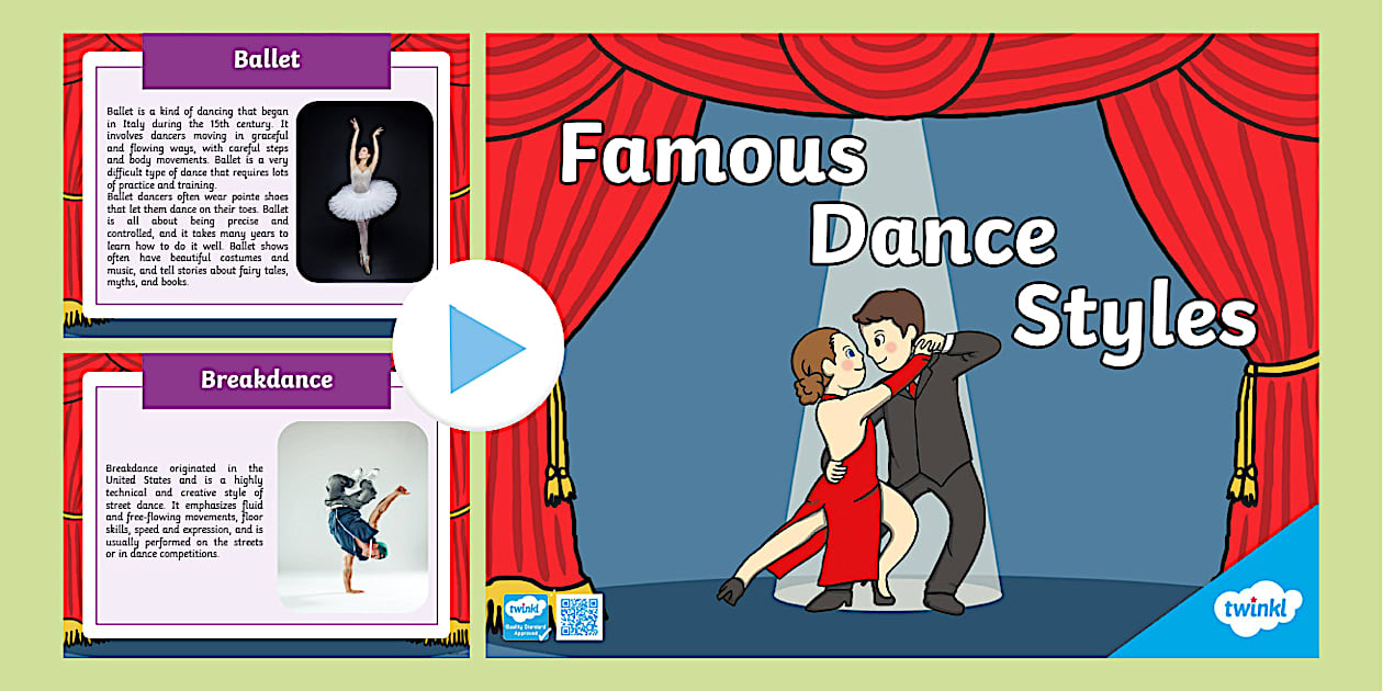 舞蹈類型｜Famous Dance Styles PowerPoint (teacher made)