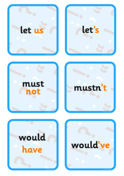 Contractions Matching Cards (teacher made)