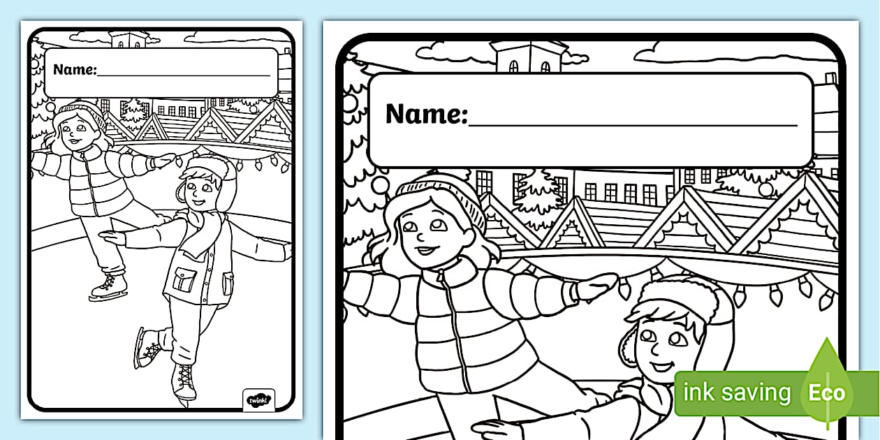 Ice Skating Colouring Book Cover