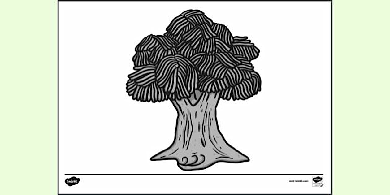 Clay Tree Colouring | Colouring Sheets - Twinkl