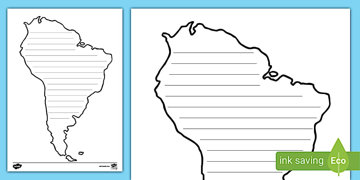 South America Writing Template - Twinkl