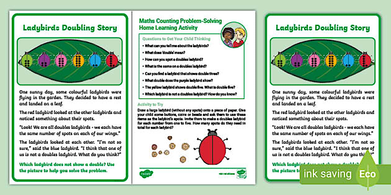 👉 EYFS Maths Ladybird Doubles Problem-Solving Home Learning