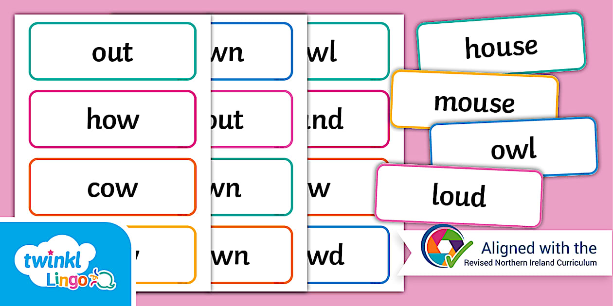 Linguistic Phonics Stage 5/6 Phase 3a 'ow' Sound Word Cards