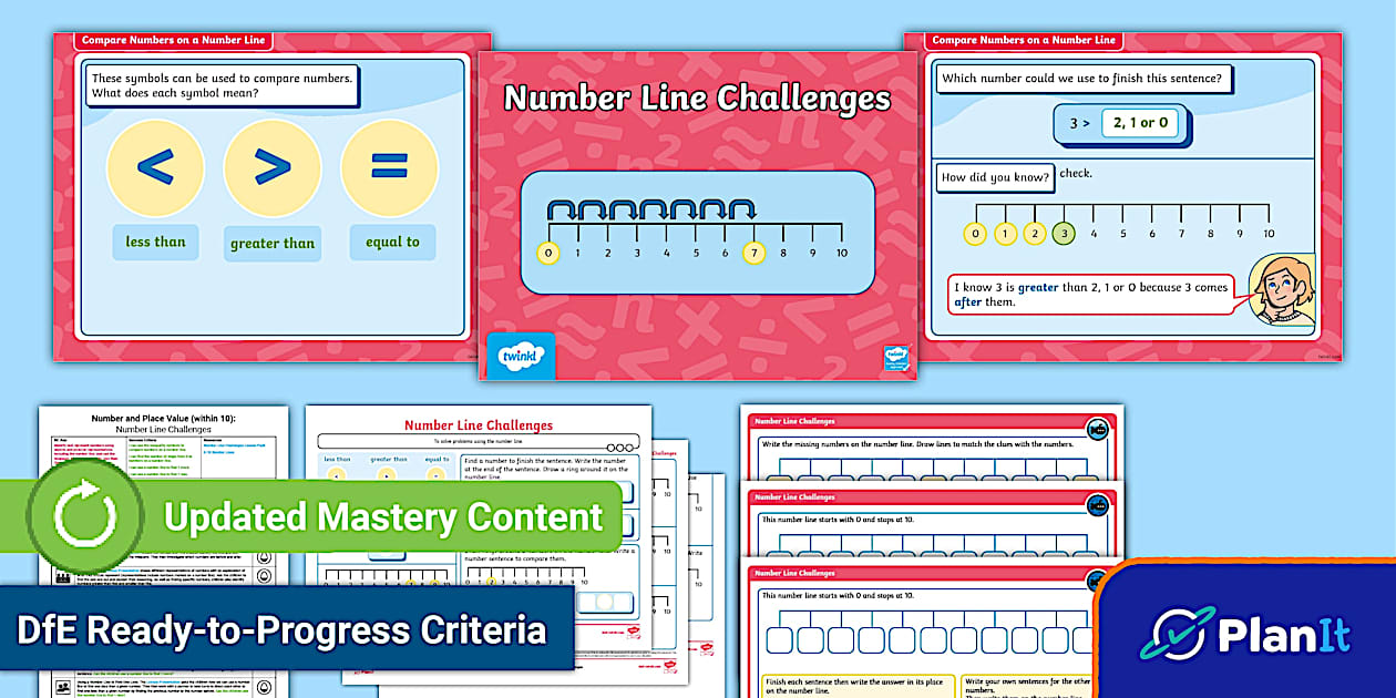 👉 Y1 Number Line Challenges PlanIt Maths Lesson 22