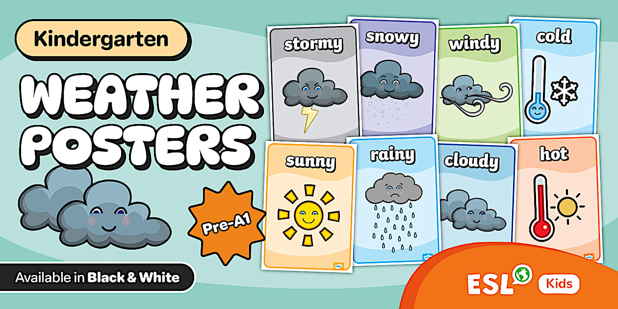 ESL Weather Posters for Kindergarten