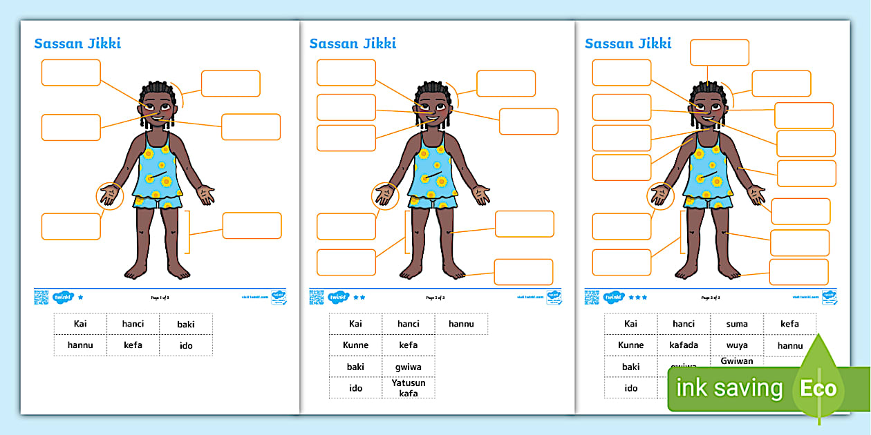 Parts of the Body in Hausa - Twinkl