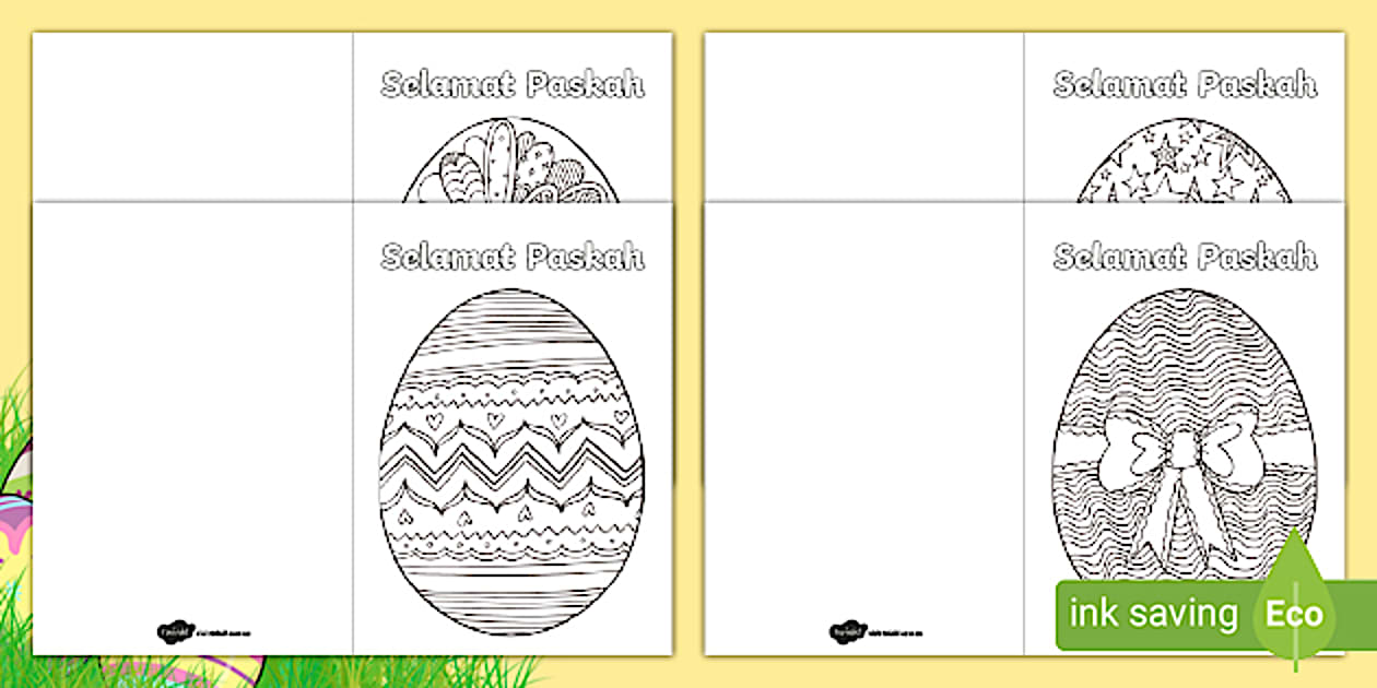 Easter Mindfulness Colouring Cards - Indonesian Resource