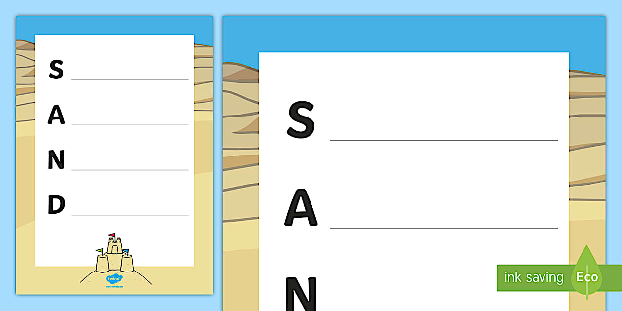 Seaside Acrostic Poem - Primary Resources (teacher made)