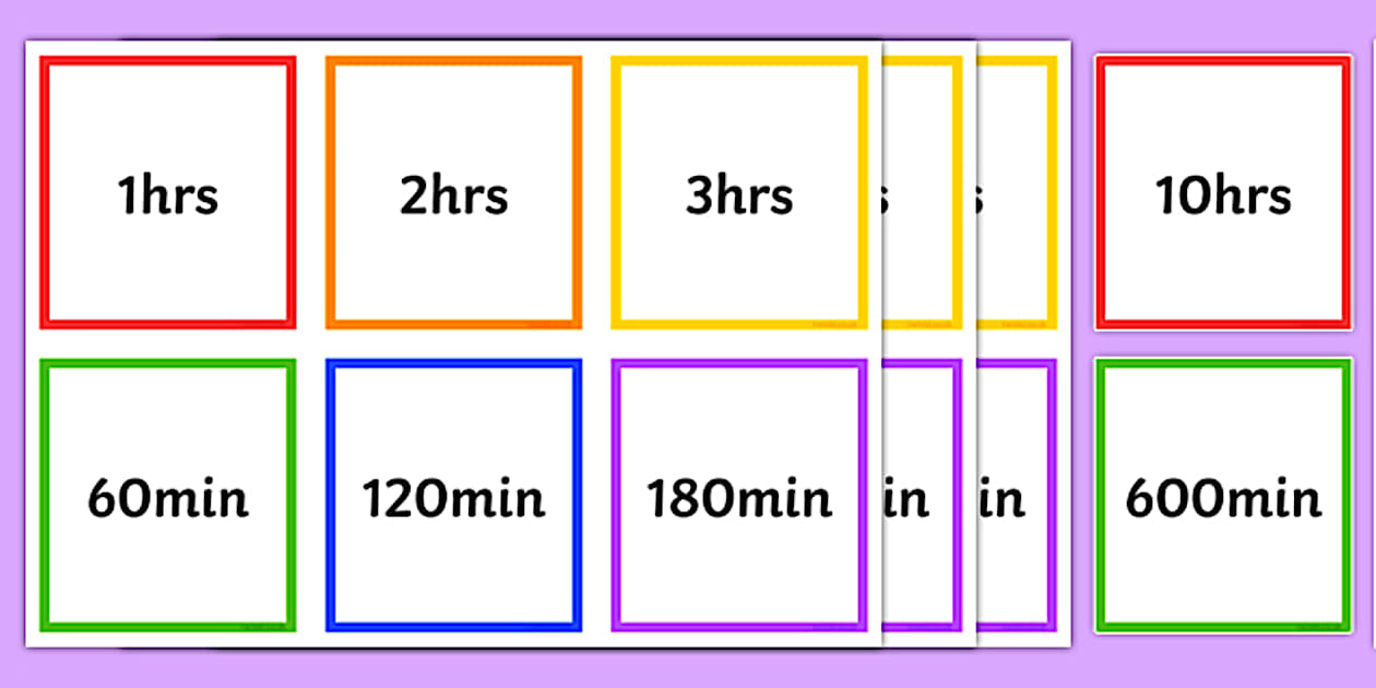 Hours and Minutes Equivalents Matching Cards (teacher made)