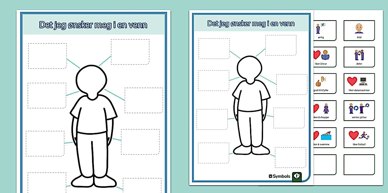 Twinkl Symbols: Det jeg ønsker meg i en venn | Aktivitet