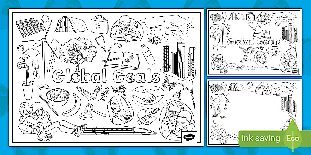 Global Goals Doodle Colouring Pages (teacher made) - Twinkl