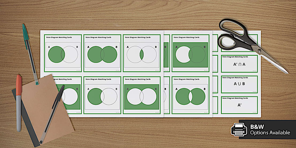 👉 Venn Diagrams Matching Cards (teacher made) - Twinkl