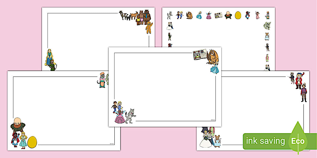 Editable Traditional Tales Page Borders (Landscape) - Twinkl
