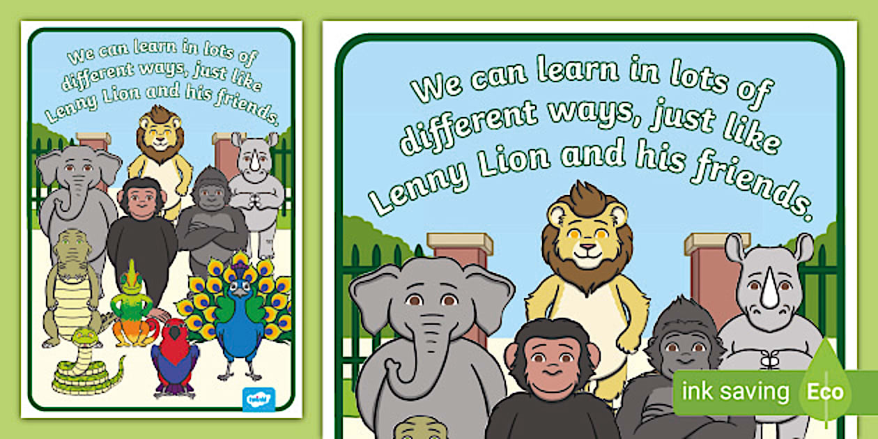 Lenny Lion's Learning Display Poster (teacher made) - Twinkl
