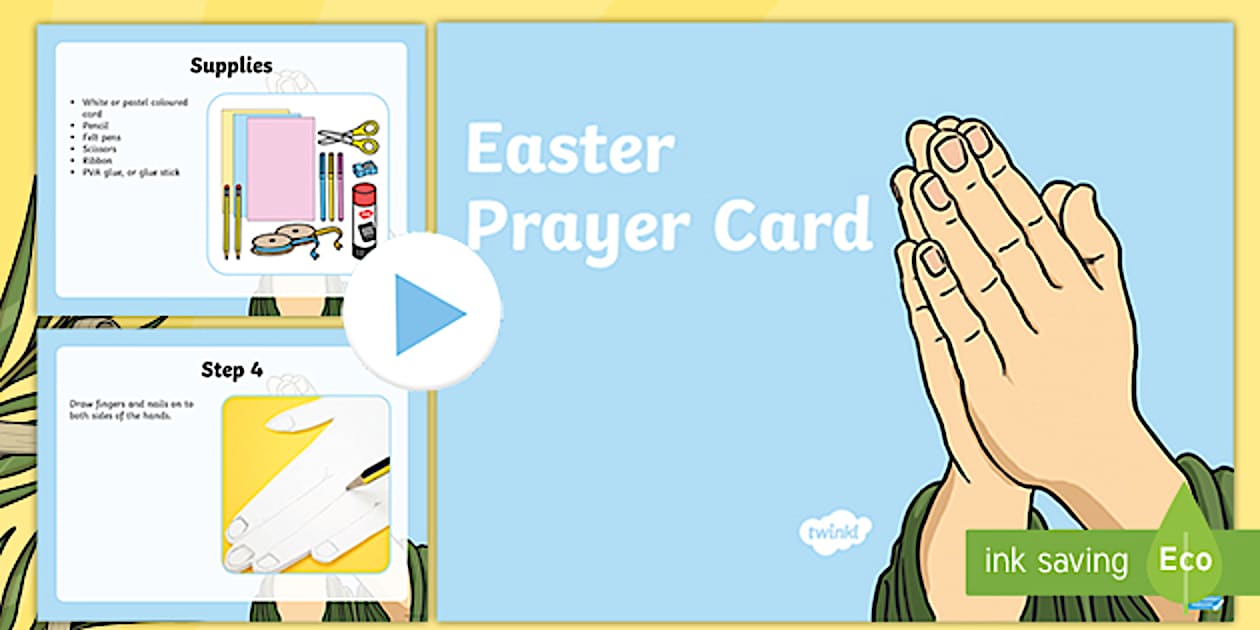 Easter Prayer Card Craft PowerPoint (teacher made) - Twinkl