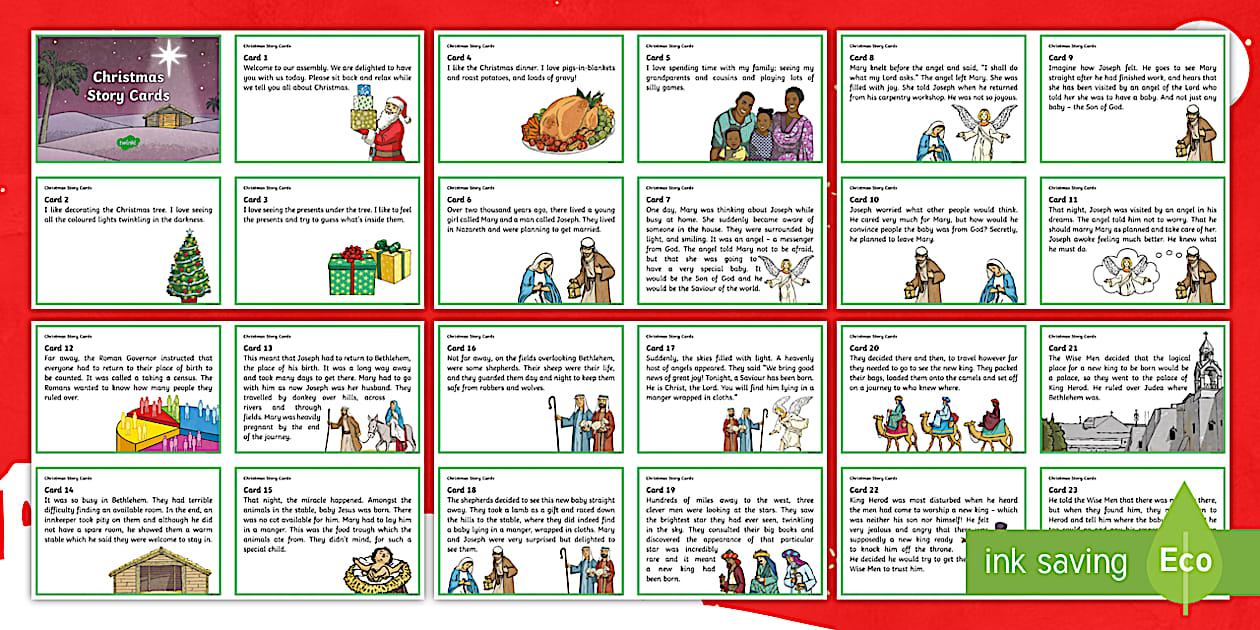 Christmas Story Cards (teacher made) - Twinkl