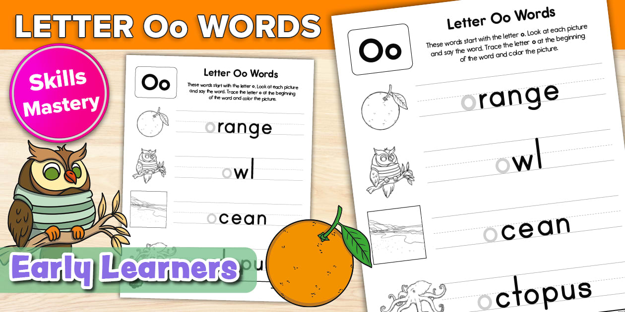 Letter Oo Words: Letter Recognition Worksheet for PreK-K