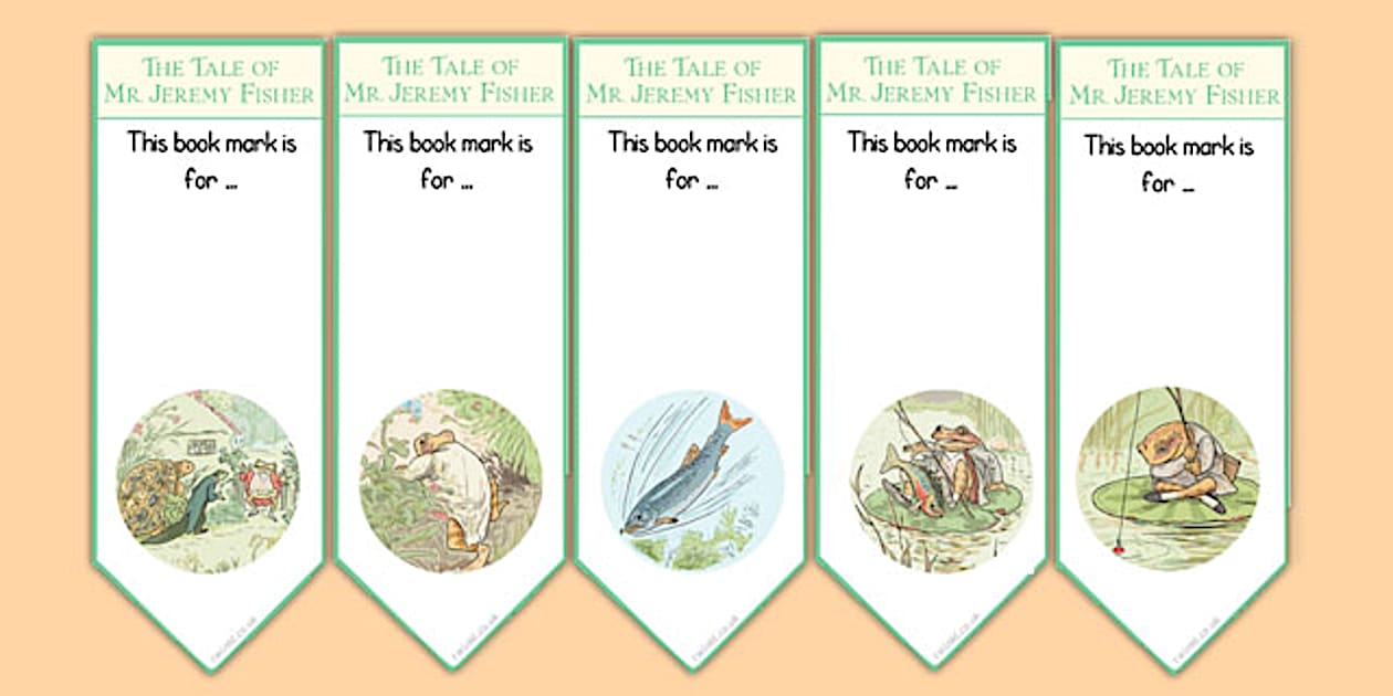 The Tale of Mr Jeremy Fisher Editable Bookmarks - Twinkl