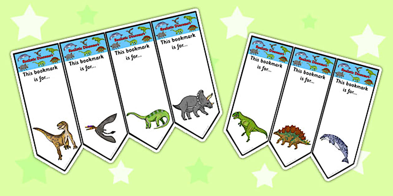 Editable Realistic Dinosaurs Bookmarks (teacher made)