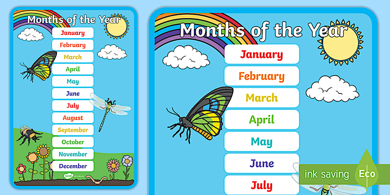 Months of the Year Display Poster (teacher made) - Twinkl