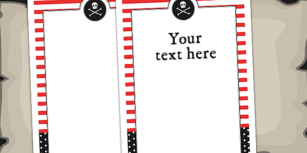 Pirate Themed Birthday Party Editable Poster (teacher made)
