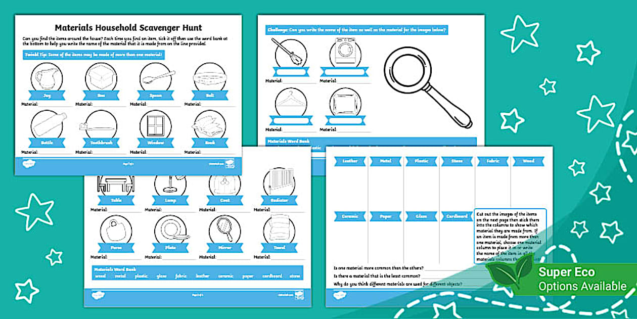 Materials Household Scavenger Hunt (5 - 6)