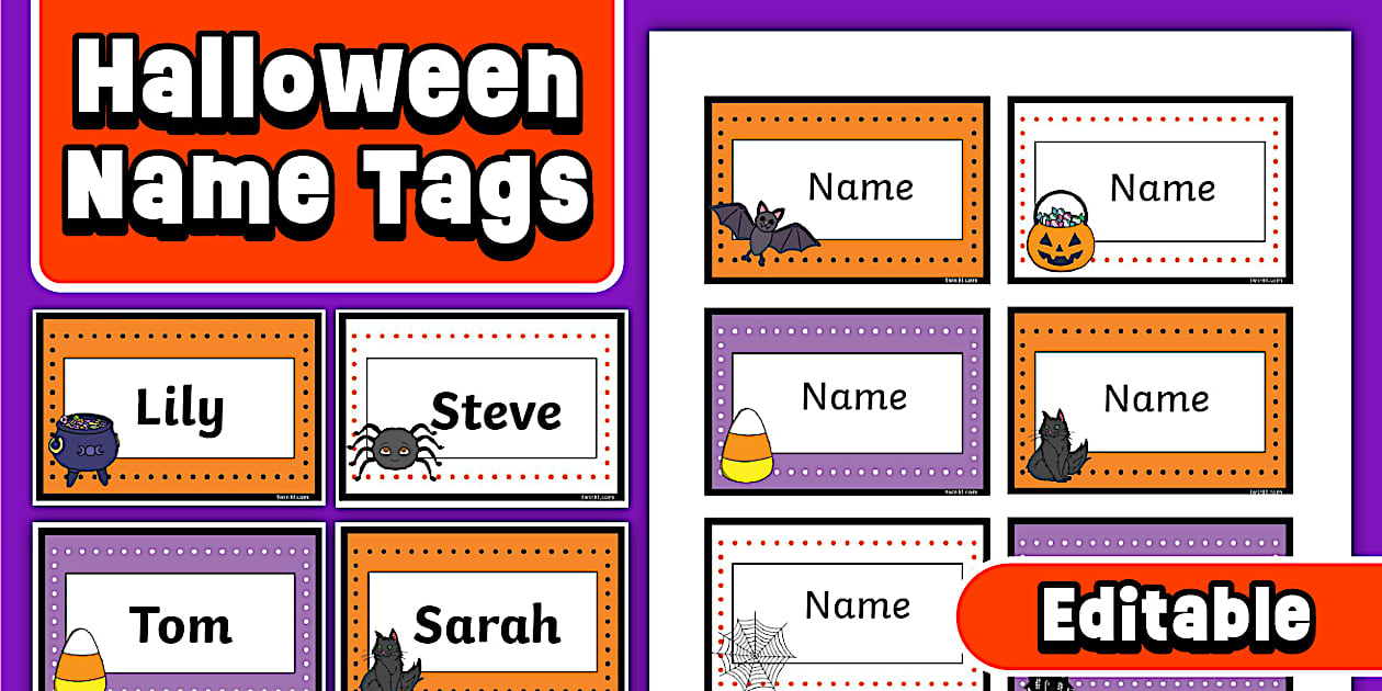 Editable Halloween Name Tags