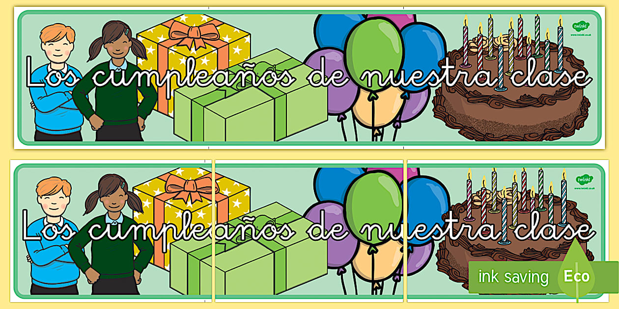 Los cumpleaños de nuestra clase Pancarta - Twinkl