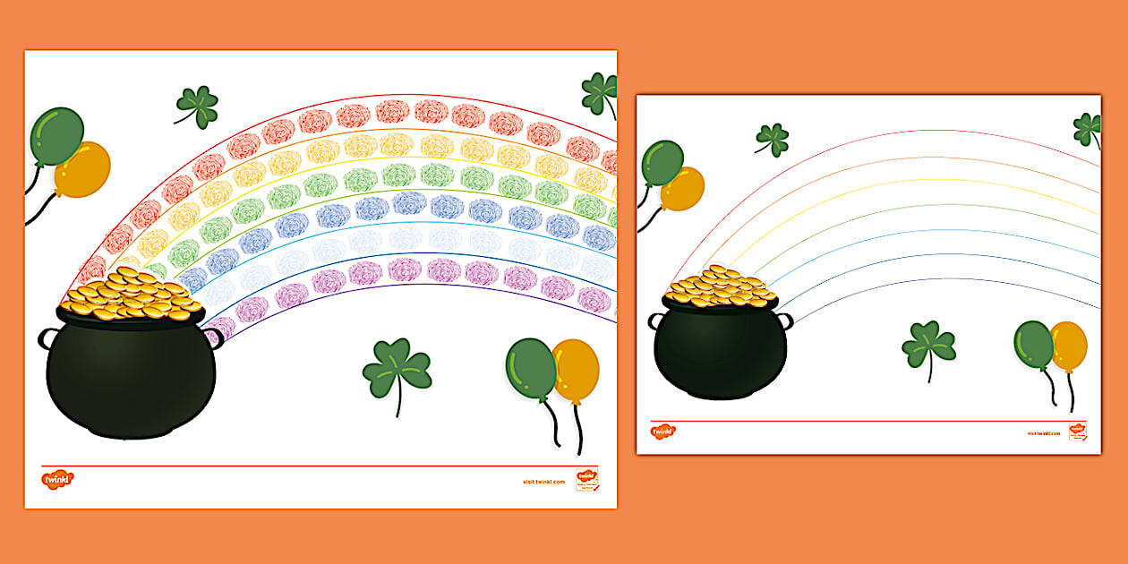 St. Patrick's Day Pot of Gold Rainbow Fingerprint Painting Craft