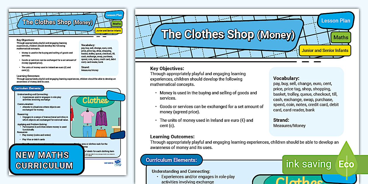 The Clothes Shop Lesson Plan | Maths Resources | Twinkl